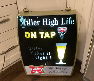 Vintage Miller High Life Makes It Right Lighted Motion Sign Pouring ...