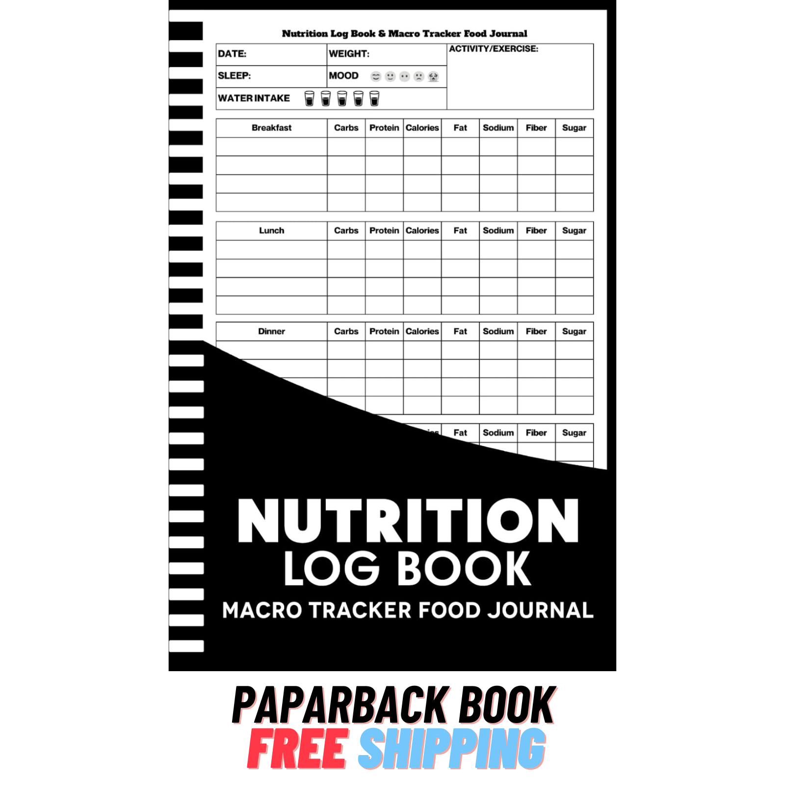 Nutrition Log Book & Macro Tracker Food Journal: Daily Food Intake Log ...