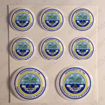Stickers Micronesia Coat of Arms Gel Domed Resin 3D Micronesia Vinyl ...