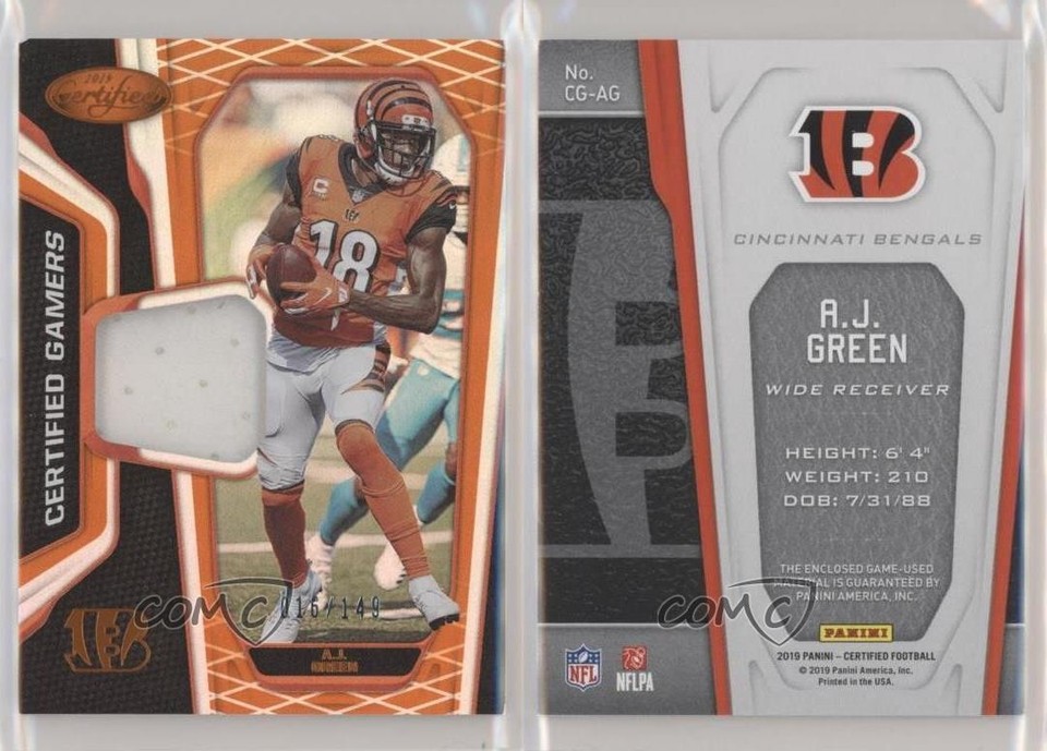 2019 Certified Gamers Mirror Orange 16/149 AJ Green #CG-AG n1u | eBay