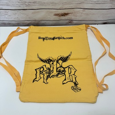Authentic Pigment YELLOW Canvas RTB Real Tough Bitch Cinch Sack Biker ...