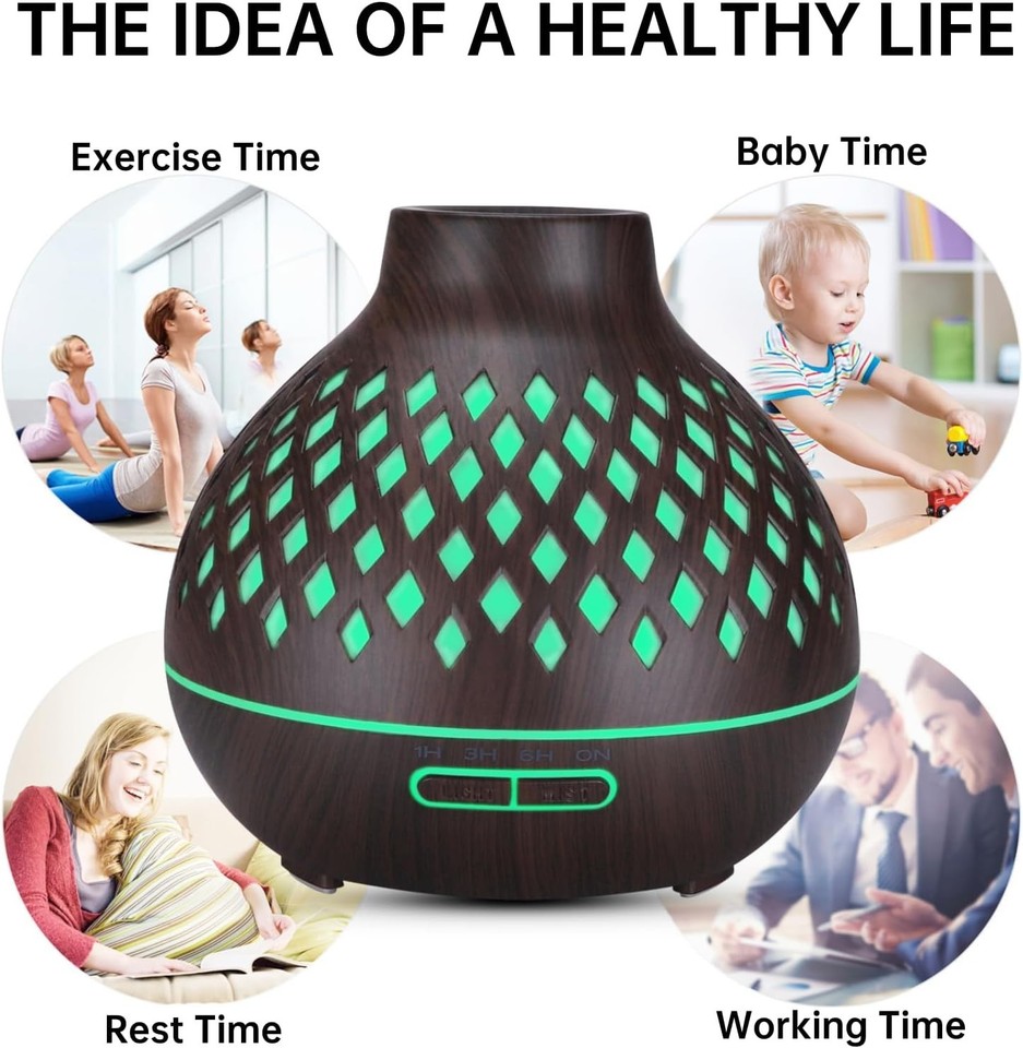 Essential Oil Diffuser, Aromatherapy Diffuser 500ml with Remote Control ...