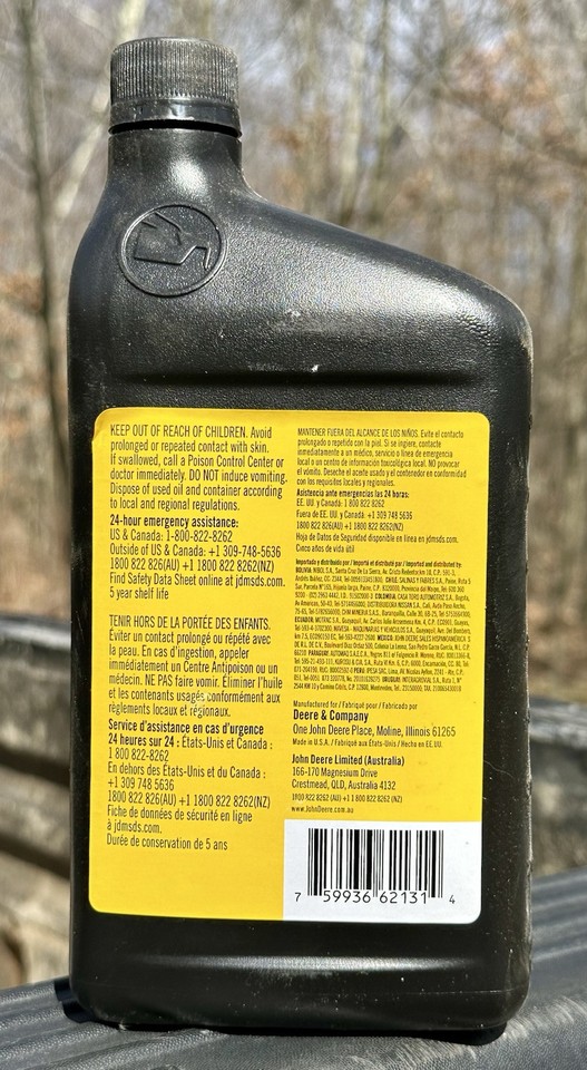 John Deere OEM 4-Cycle Engine Oil, TURF-GARD™, 10W-30 32FL OZ - TY22029 ...