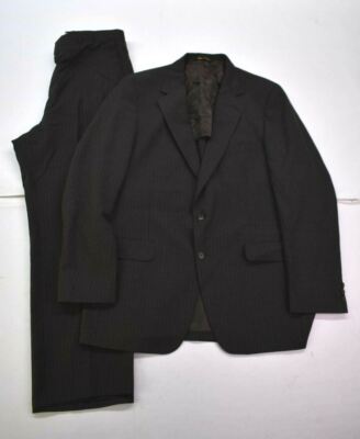 Kingsridge Suit Men Brown Pinstripe Notch 2-Button Slack Pant Dress 2 ...