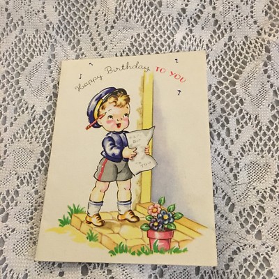Vintage Greeting Card Birthday Delivery Boy Singing | eBay