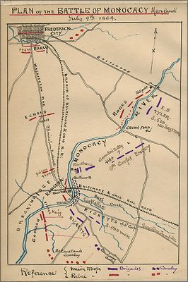 Poster, Many Sizes; Map Of Battle Of Monocacy, Maryland, July 9Th, 1864 ...