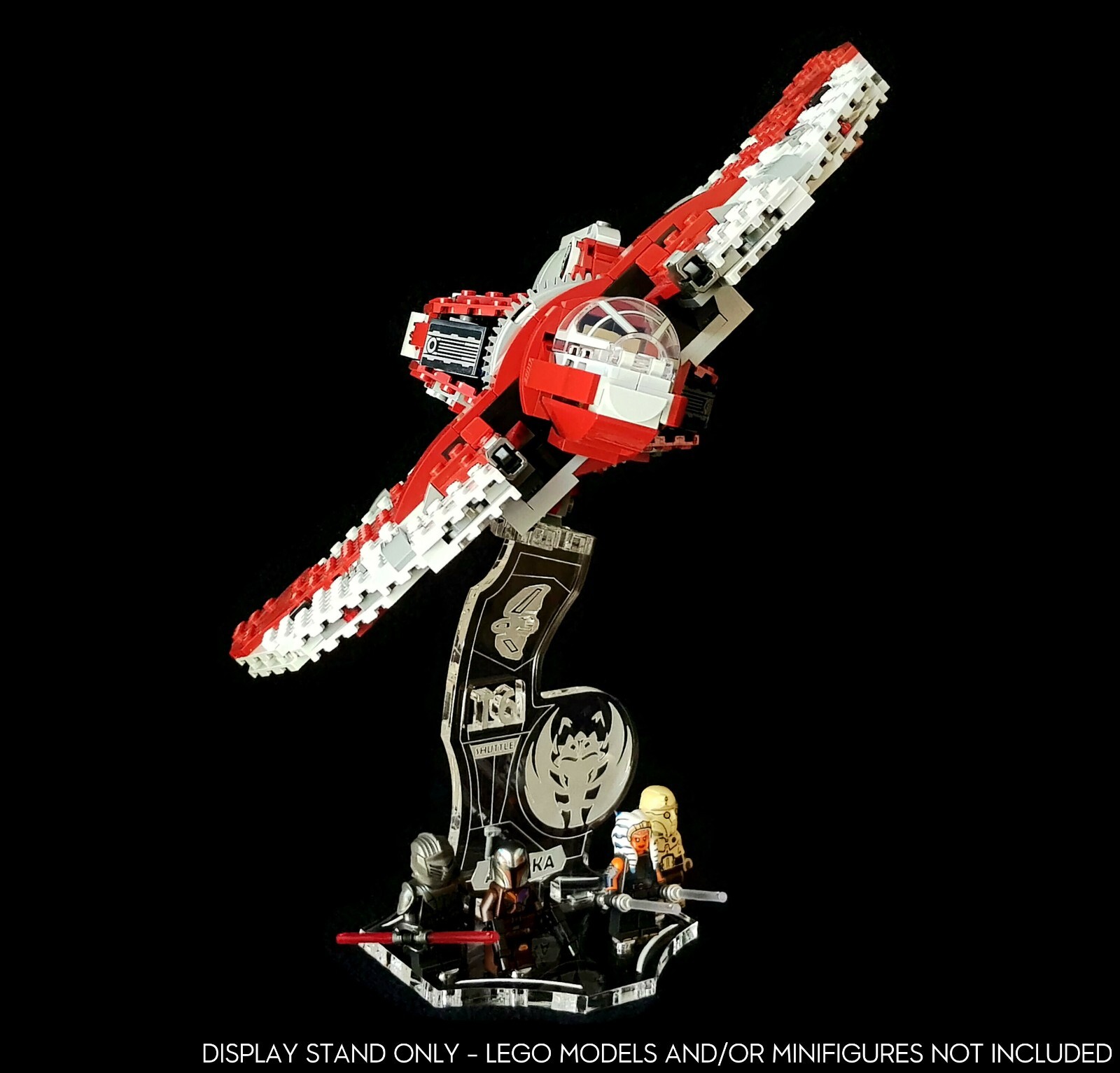 Display stand 3D-ENGV angled for Lego 75362 Ahsoka's T-6 + minifigs ...