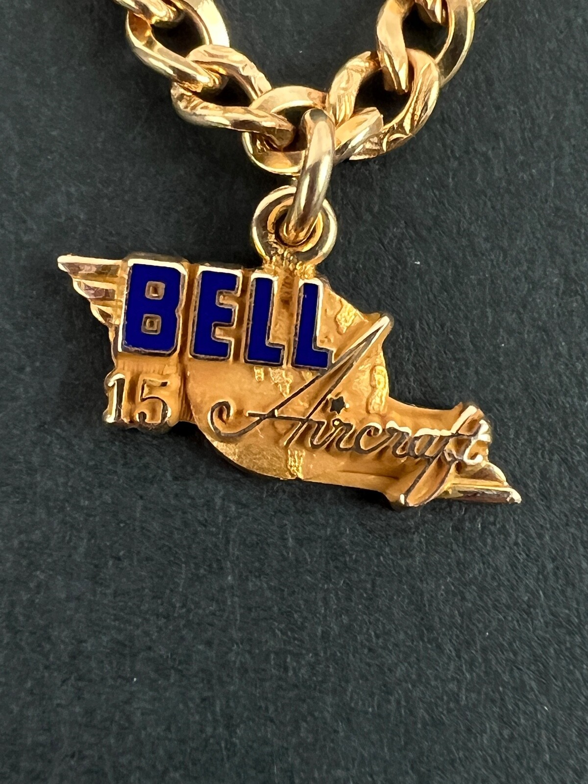 CTO 10K Gold Bell Aircraft Employee Service Charm on 1/20 12K Gold Fill ...