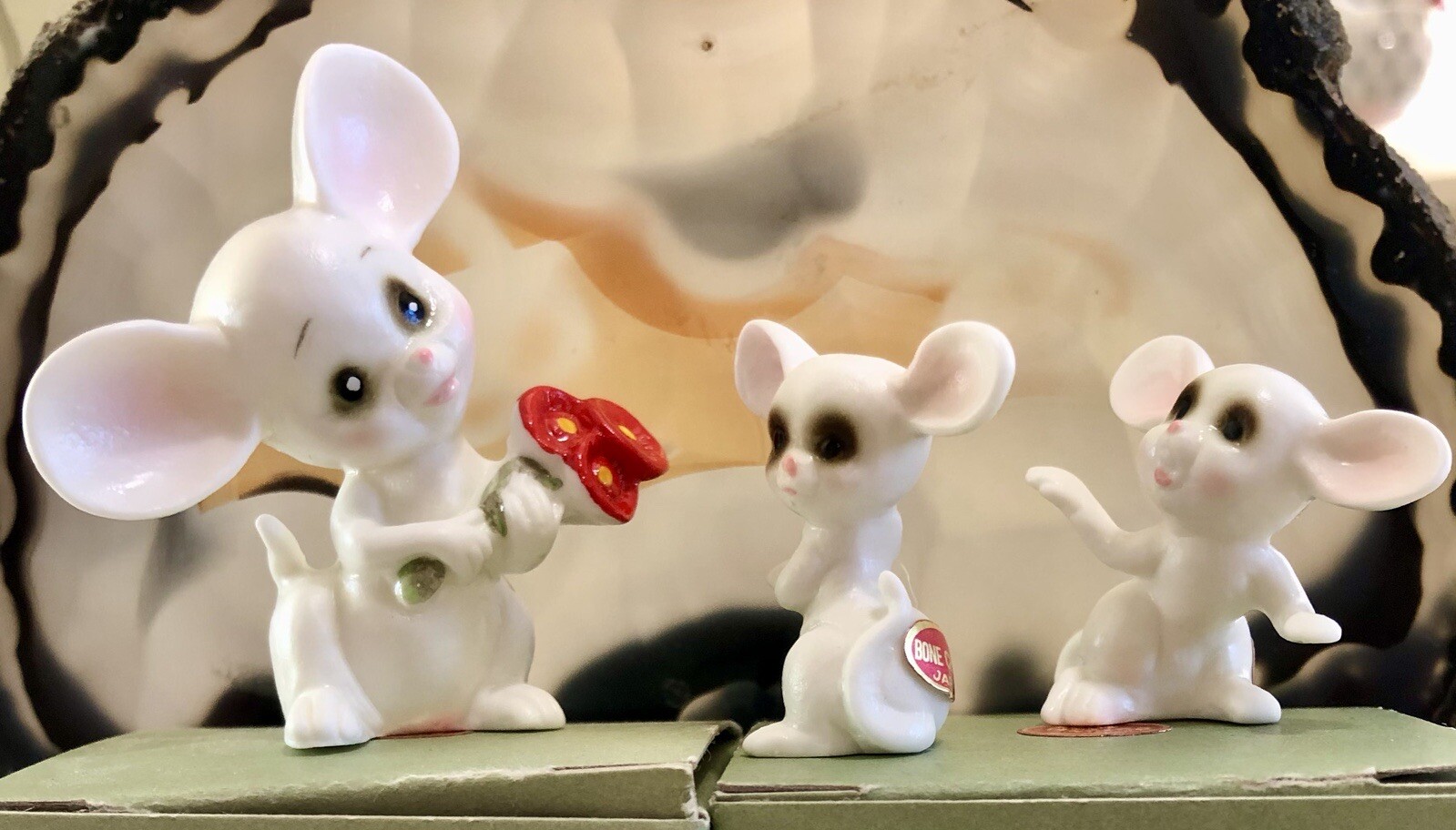 Vintage Set of 3 Miniature Bone China Mouse Figurines Japan EXCELLENT ...