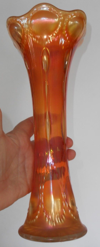Vintage Imperial Marigold Carnival Glass Vase Bullseye and Rib 11 ...