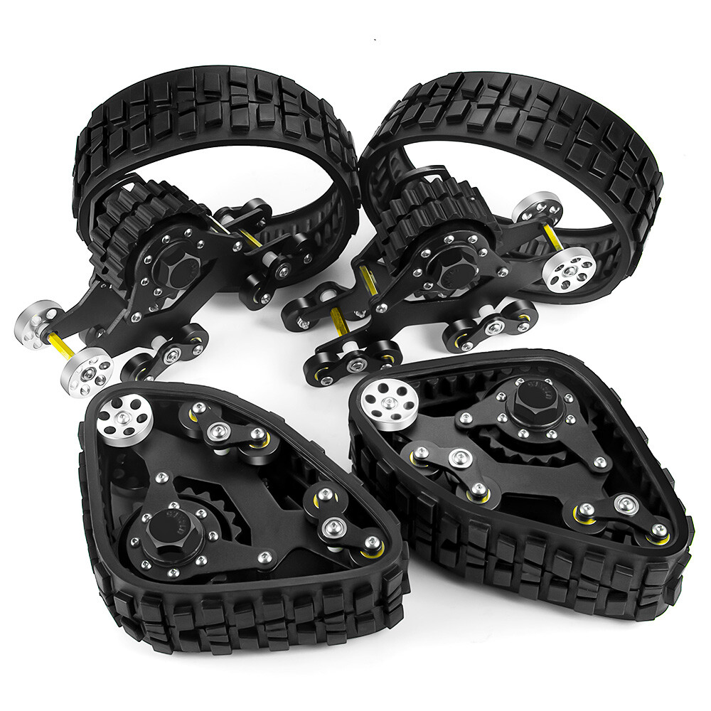 2 Pair Heavy Duty Snow Tracks Wheels for 1/10 RC Axial SCX10 TRX4 Rock ...