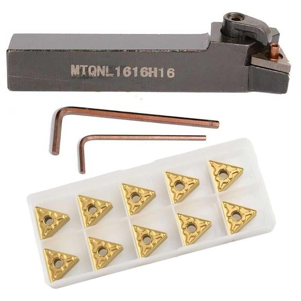 MTQNL1616H16 16mm CNC Turning Tool Holder +10Pcs TNMG160408-TM Turning ...