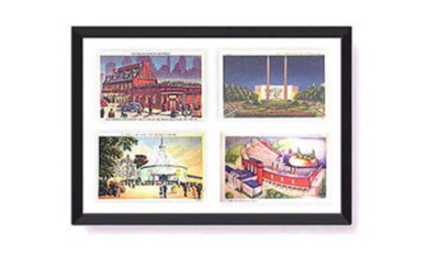 Postcard Display Frame & Mat Fits 4 Vintage / Antique 3-1/2 x 5-1/2 ...