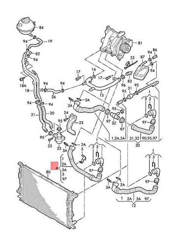 Genuine AUDI Q3 84B 8UB Coolant Hose With Quick Release Coupling ...