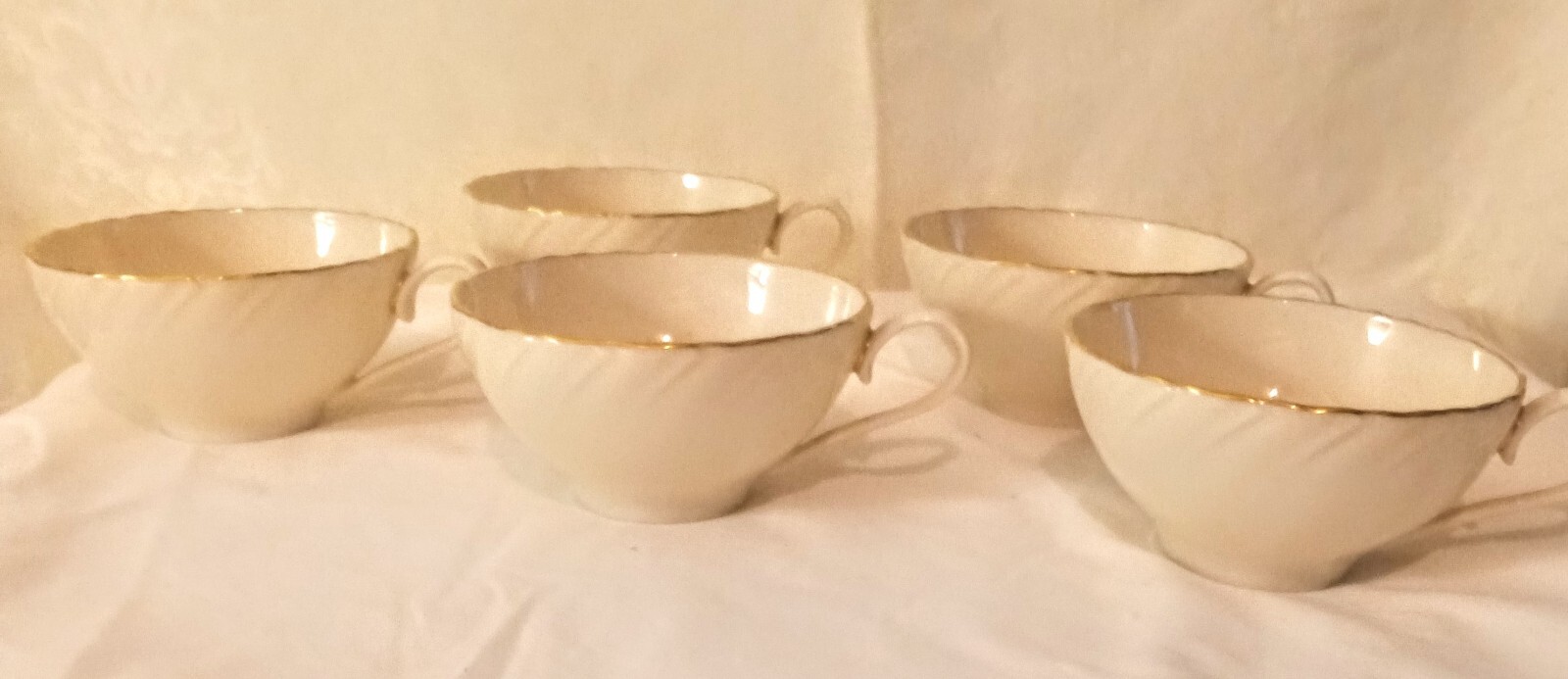 Vintage Laurent Lenox D516 Swirl Gold Edge Ivory Cups Lot of 5 | eBay