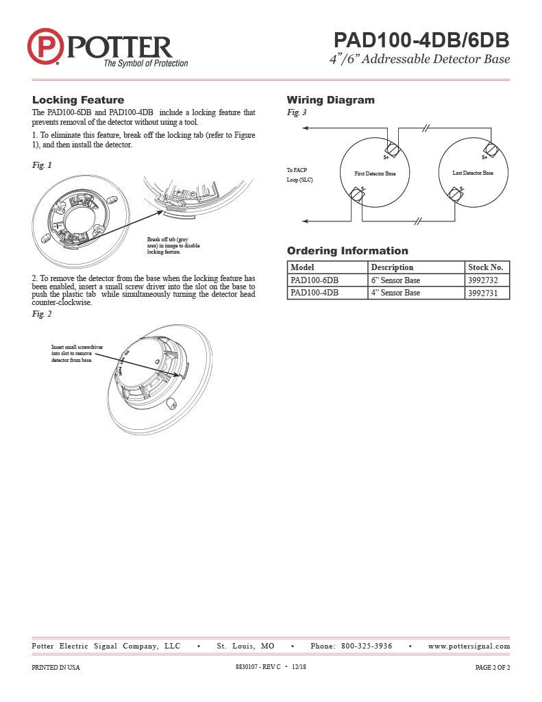POTTER PAD 100 DB 6 6 INCH BASE | eBay