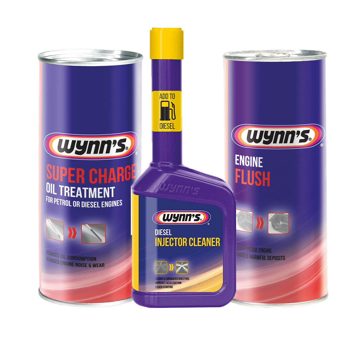 Wynns 3pcs Engine Flush + Super Charge Oil Treatment + Diesel Injector ...