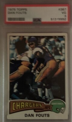 1975 TOPPS DAN FOUTS #367 ROOKIE CARD PSA 3 Very good SAN DIEGO ...