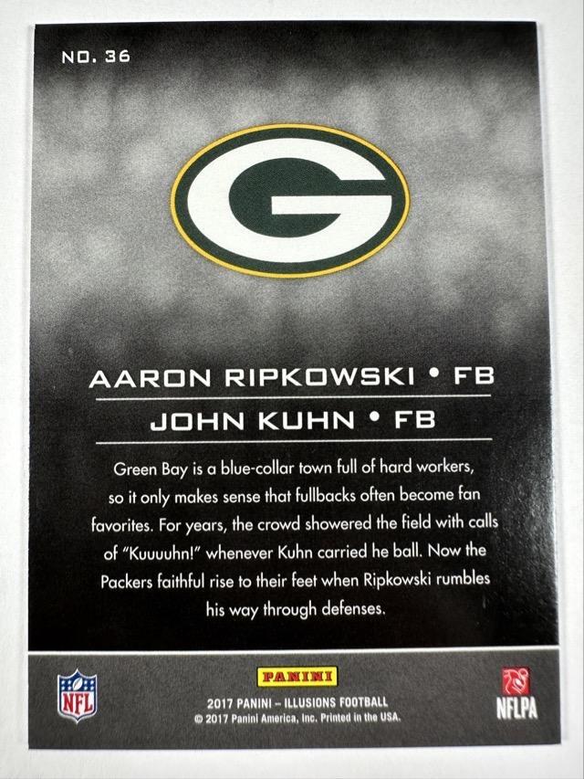 2017 Panini Illusions 36 John Kuhn Aaron Ripkowski Rainbow Foil Packers ...