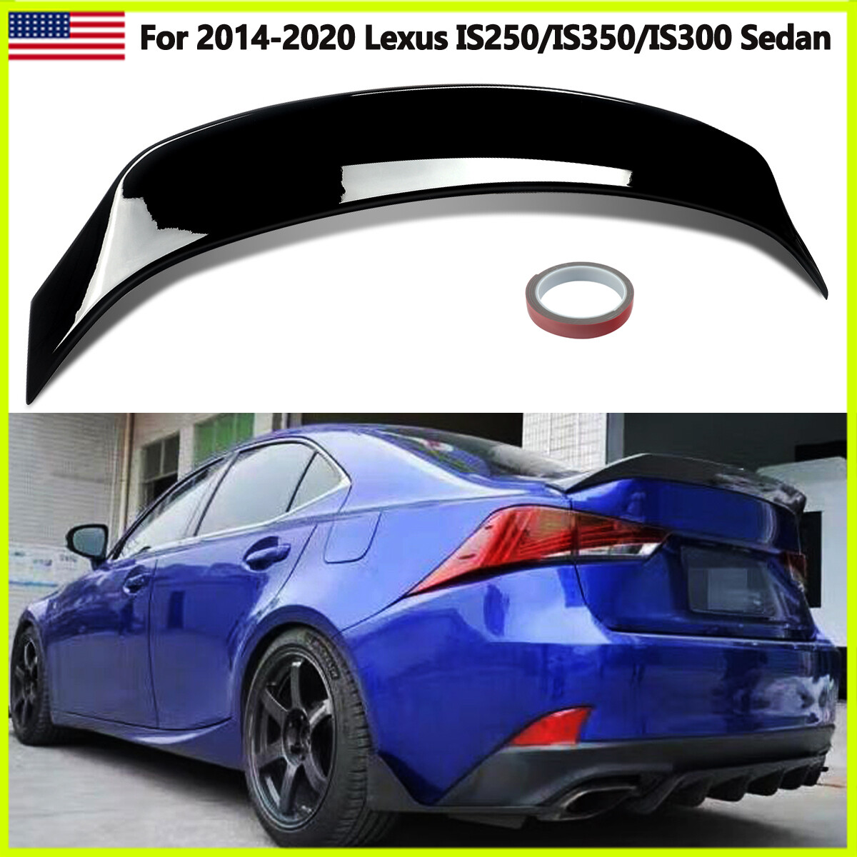 Glossy Black ABS Rear Trunk Spoiler Wing For 2014-2020 LEXUS IS200t ...