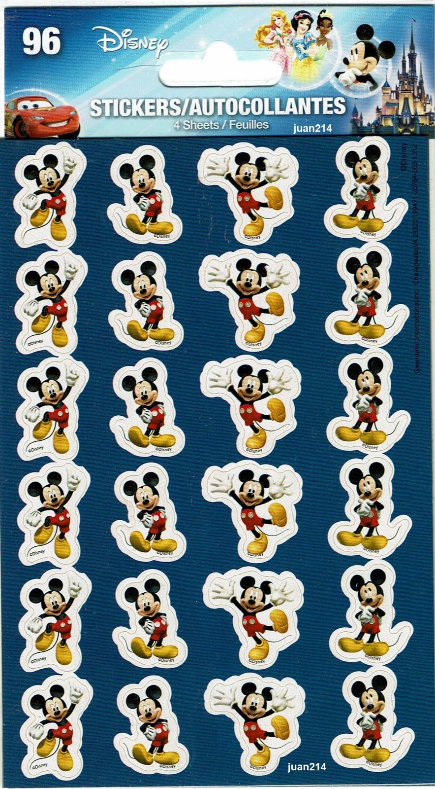 Disney Mickey Mouse - 96 Count Stickers Scrapbook Seals Rewards | eBay