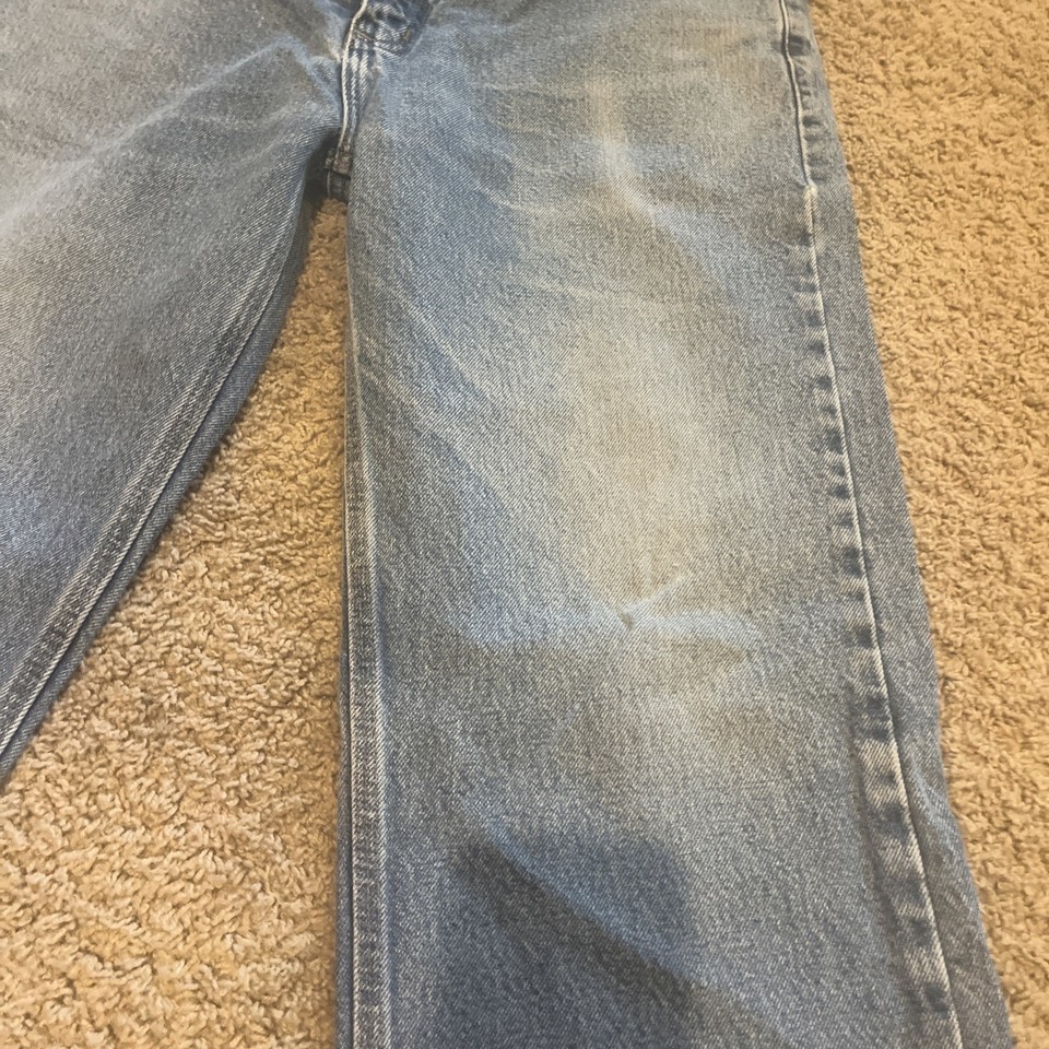 Carhartt Jeans Mens 34x34 Blue Denim Straight Leg Relaxed Fit Work Wear ...