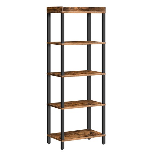 5-Tier Storage Ladder Shelf, Industrial Style Display Rack, Square ...