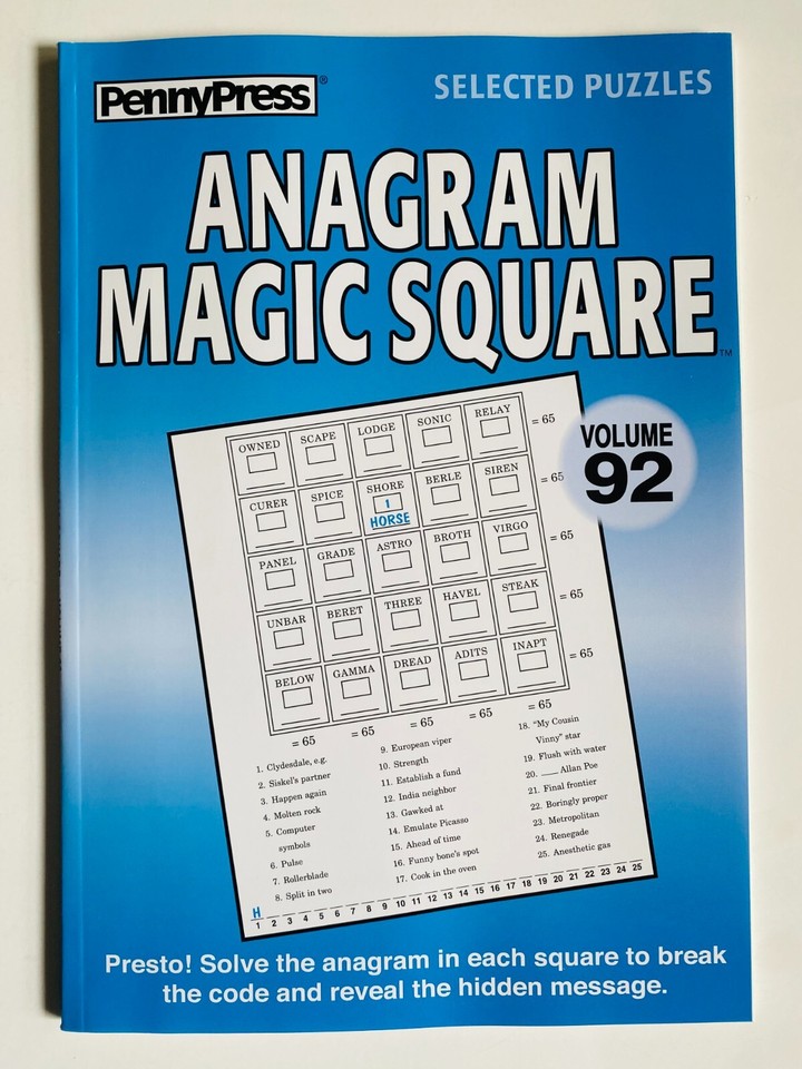 Lot of 3 Anagram Magic Squares Penny Press Selected Puzzles 90-92 ...