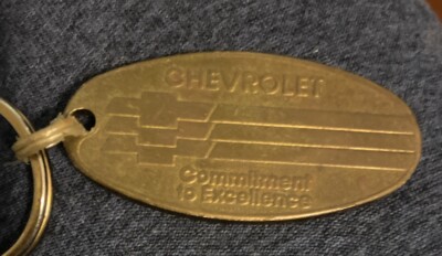 Vintage Metal Commitment To Excellence Chevrolet Key Ring + GM Car Key ...