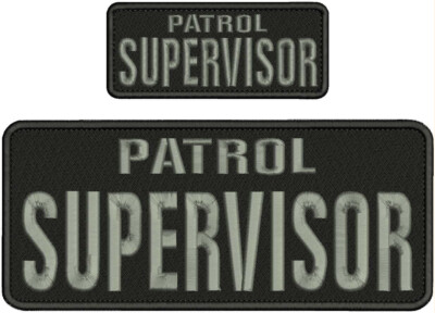 Patrol Supervisor Embroidery Patch 4x10 N 2x5 Velcr@ On Back Gray On ...
