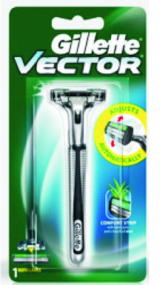 Gillette Vector Razor Handle + 1 Cartridge NIB - Pivoting Head & Atra ...