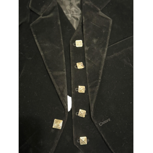 Mens Velvet Scottish Highland Argyle kilt Jacket & Waistcoat In 2 ...