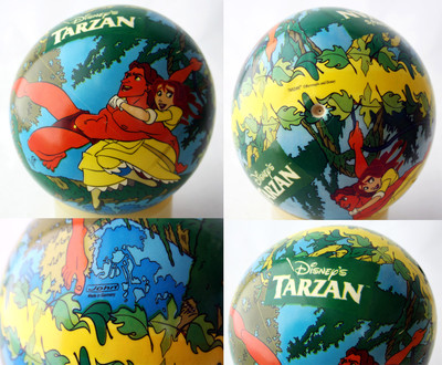 RARE VINTAGE 90'S TARZAN RUBBER BALL 20" PERIMETER DISNEY JOHN GERMANY ...