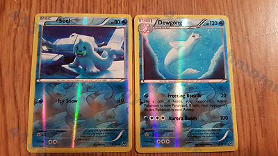 Pokemon XY Fates Collide Reverse Holo Evolution set "Seel & Dewgong" | eBay