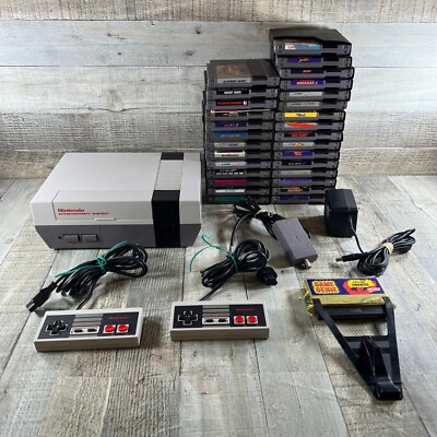 Nintendo NES Console Bundle With 28 Game Cartridges Tested NES 2 ...