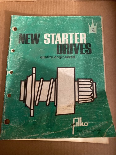 Filko new Starter Drives Quality Engineered catalog 1976 | eBay