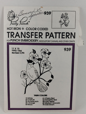 Pretty Punch Hot Iron Transfer Pattern For Punch Embroidery 939 ...