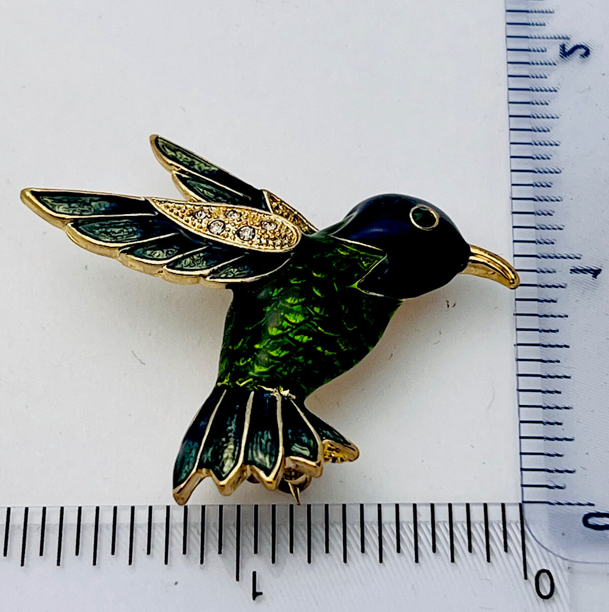 Hummingbird Gold Tone Crystal Enamel Pin/Pendant | eBay