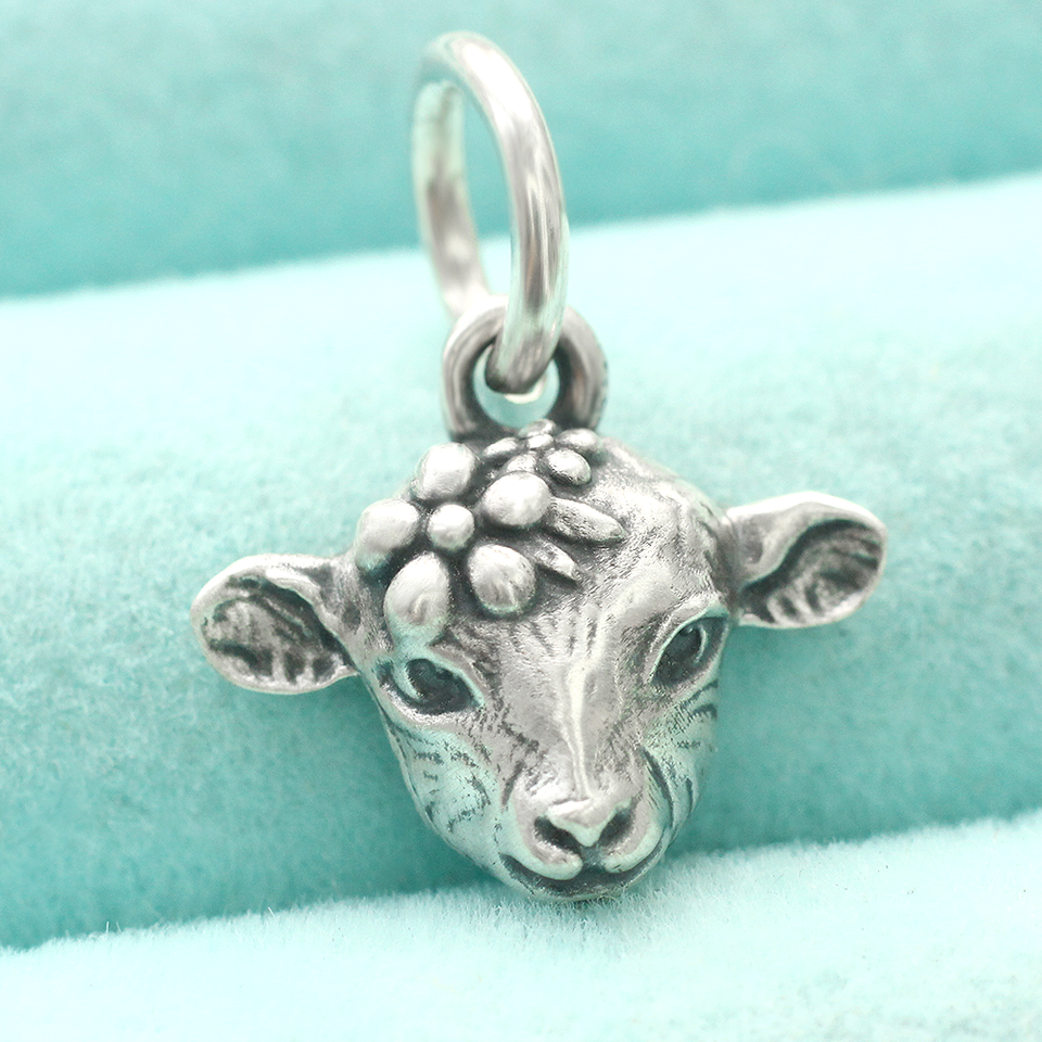 Real 925 Sterling Silver Sheep Goat Ram Lamb Pendant Charm Fit Necklace ...