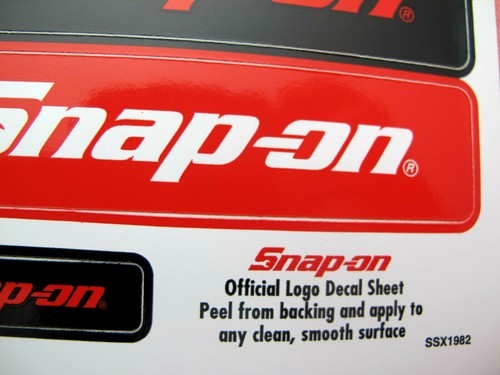 Genuine Snap-on Tools Logo Decal Sticker Sheet with 10 Various Size ...