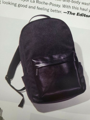 NWT GQ Box PX Men's Canvas Backpack Black Laptop Sleeve Vegan Leather ...
