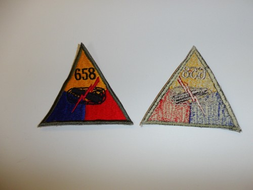 b2841 WW 2 US Army Armored Tank Battalion Triangle 658 patch Division ...