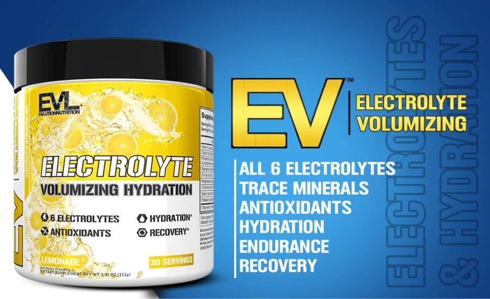 EVL Electrolyte The Ultimate Volumizing Hydration Powder with 6 Key ...