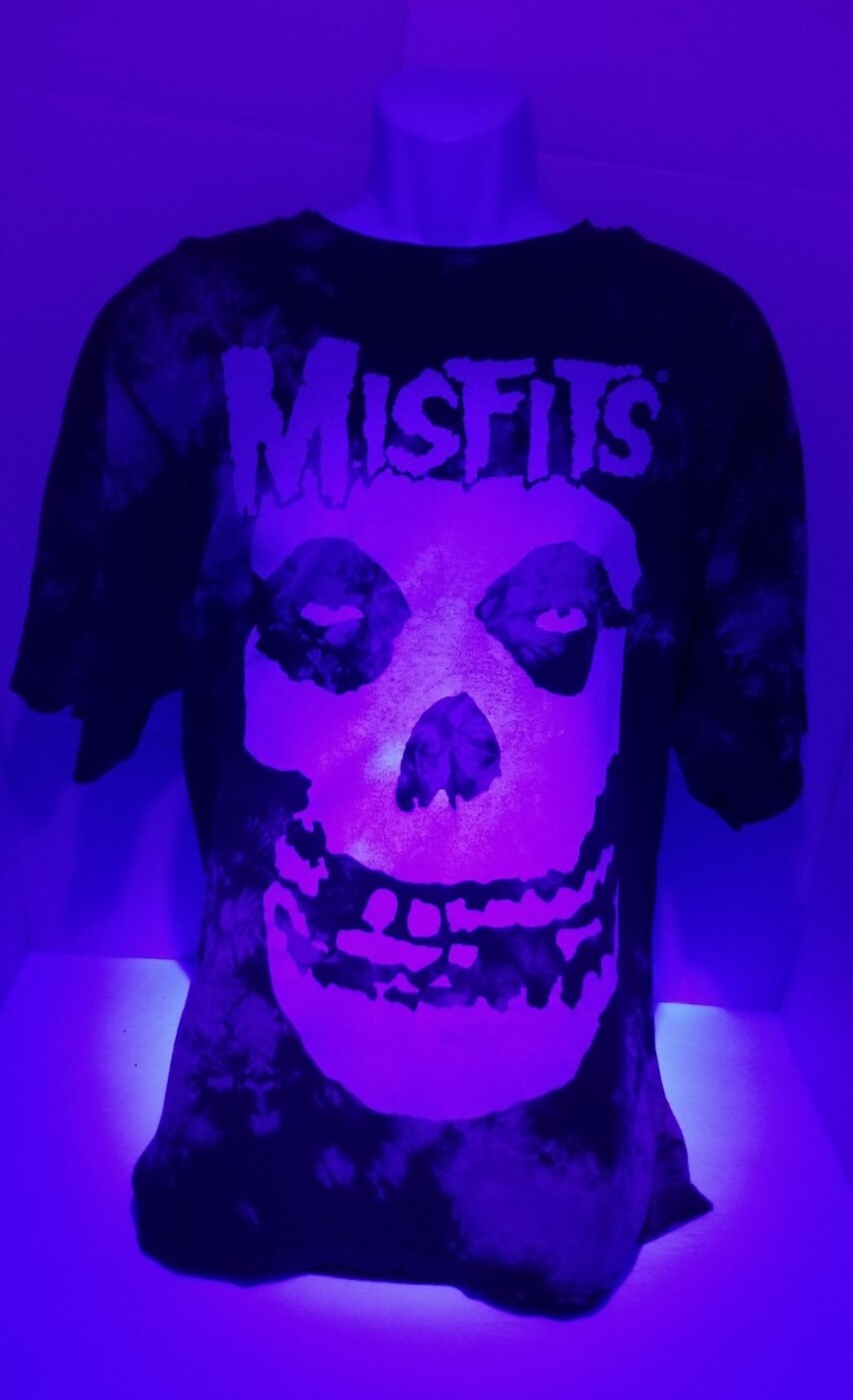 2016 Misfits Logo Skull Face Black Bleach Dye Men's … - Gem