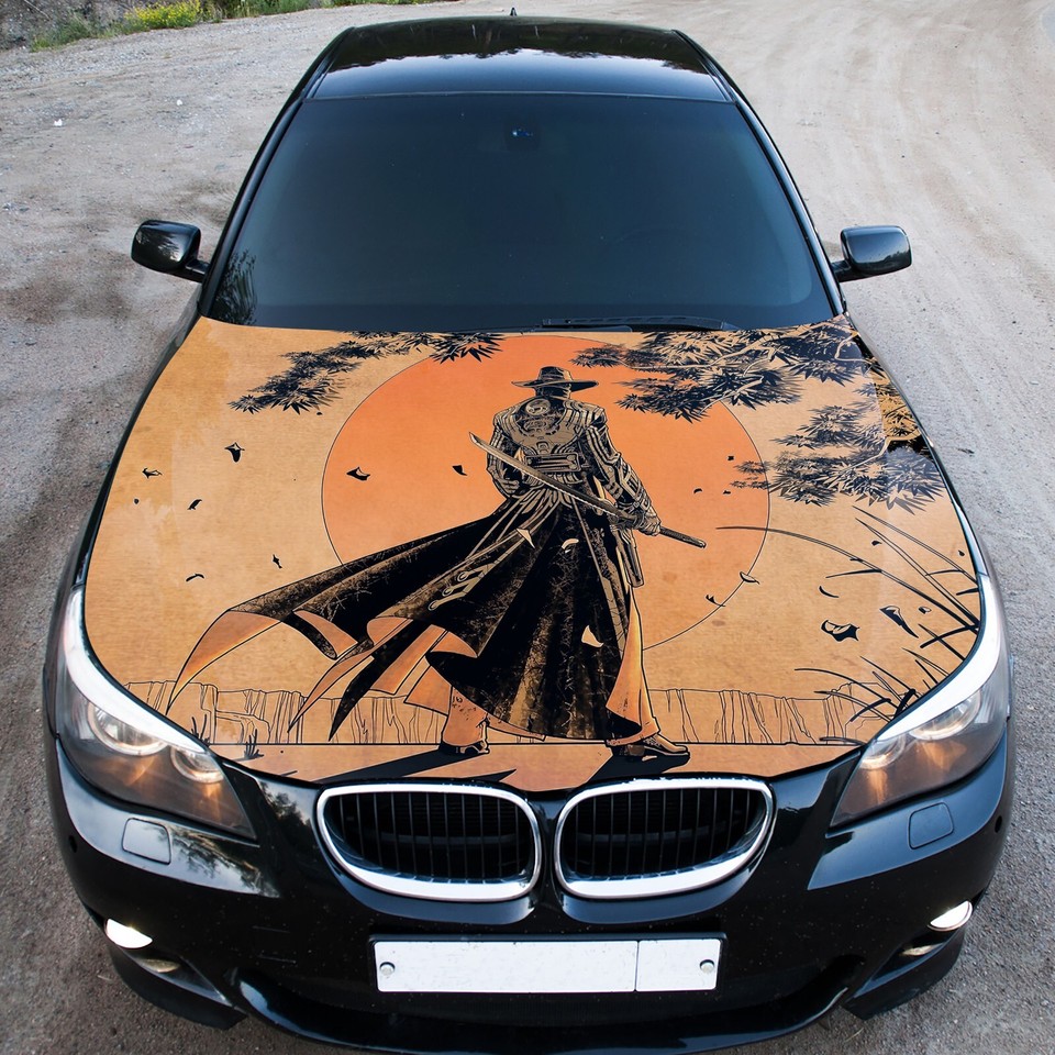 Samurai Car Hood Wrap Decal Vinyl Sticker Full Color Graphic Fit Any ...