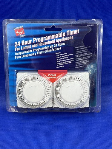 24 Hour Programmable Mechanical Outlet Timer Commercial Electric 527-935 2 Pack 47669244819| eBay