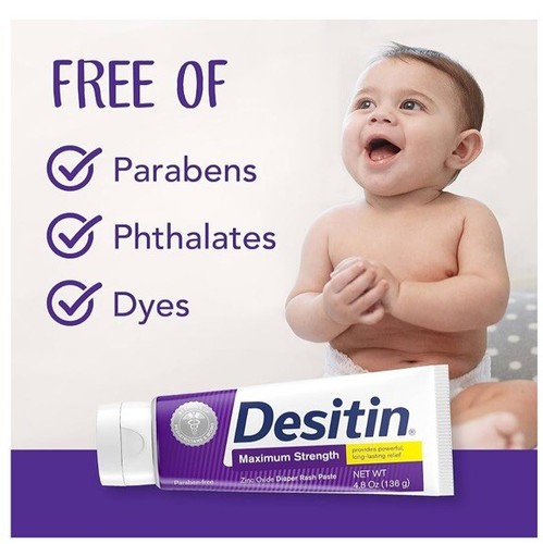 Desitin Maximum Strength Diaper Rash Cream 4.8 oz 40% Zinc Oxide ...
