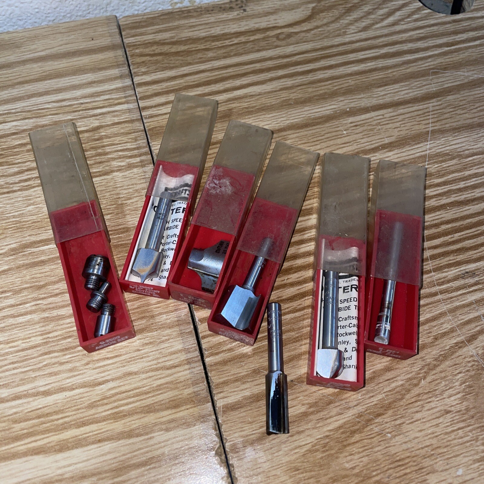 Craftsman Router Bits Arbor Set Lot Of 7 Pieces See Pictures | eBay