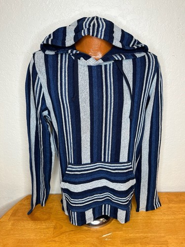 Men's Lucky Brand Jeans Pullover Hoodie Drug Rug Medium M Striped ...