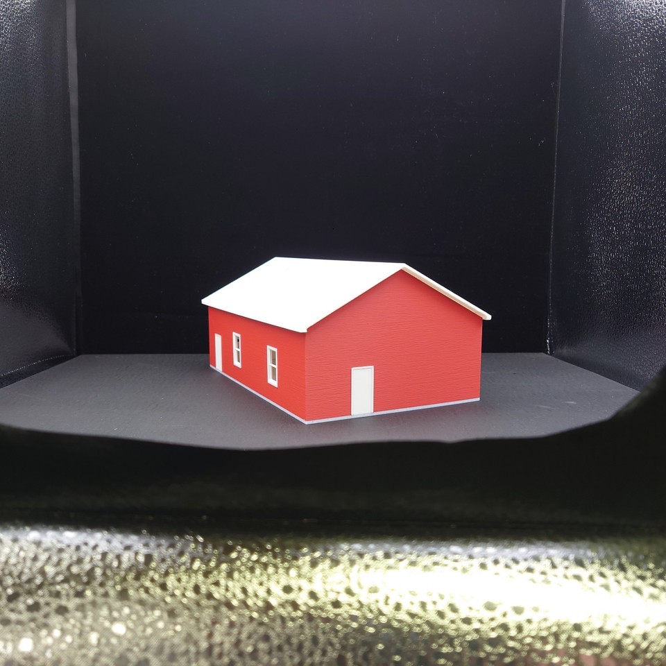 1:64 Red Fire Station Based On day township Fire Station-Movable Doors ...